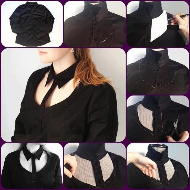 Lovely DIY Project To Renew Your Old Shirts - ALL FOR FASHION DESIGN