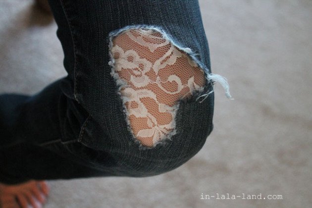 12 Awesome DIY Ways To Refresh Your Denim Fashion Pieces With Lace ...
