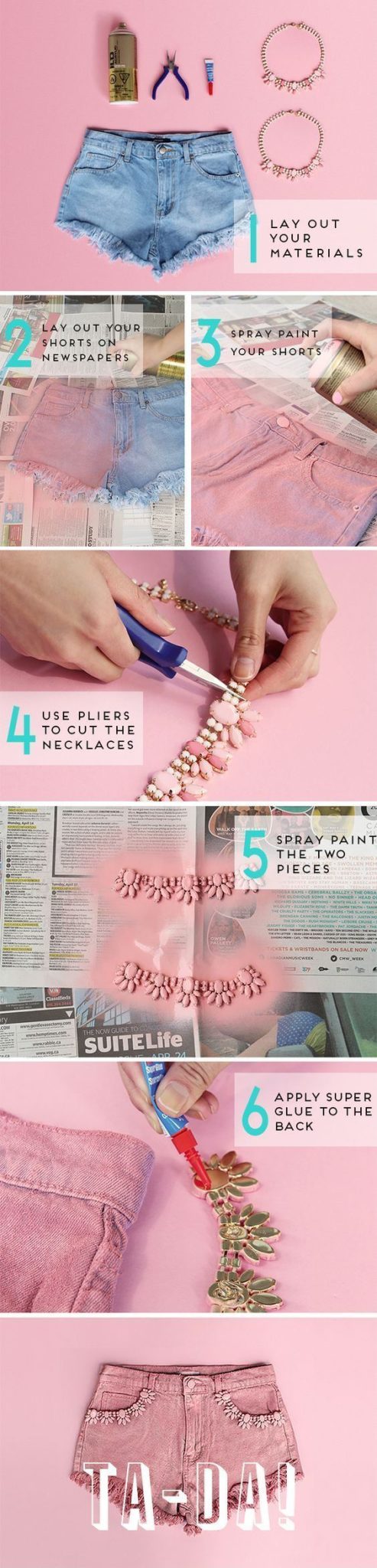 Easy DIY Tutorials To Transform Your Old Denim Shorts Into Modern Piece ...