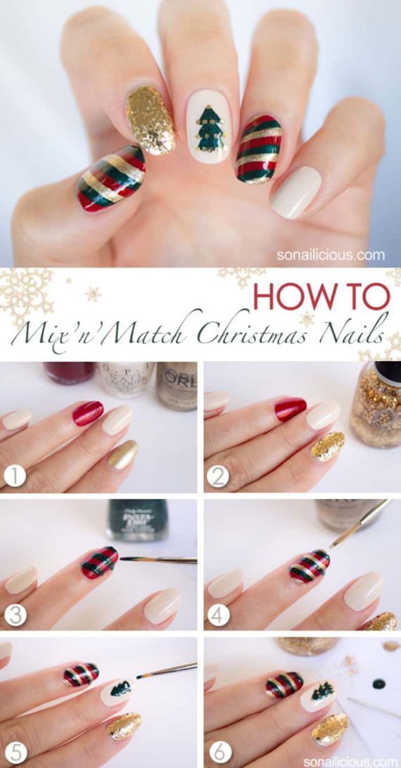 Step By Step DIY Christmas Nails Art Tutorials You Must Try For The ...